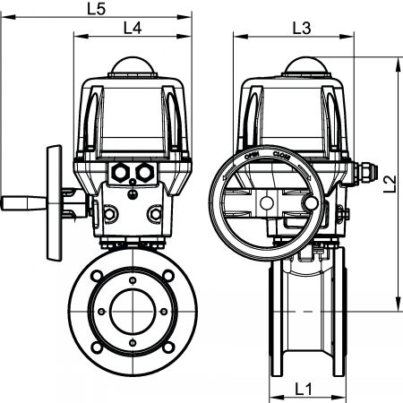 VANNE À BOULE ENTRE BRIDES ISO (58249) AVEC ACTIONNEUR ÉLECTRIQUE IP68 ...
