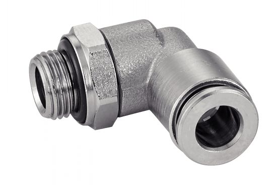 RACCORD COUDÉ ORIENTABLE FILETAGE MÂLE CYLINDRIQUE AVEC JOINT Laiton nickelé (Modèle : 50952)