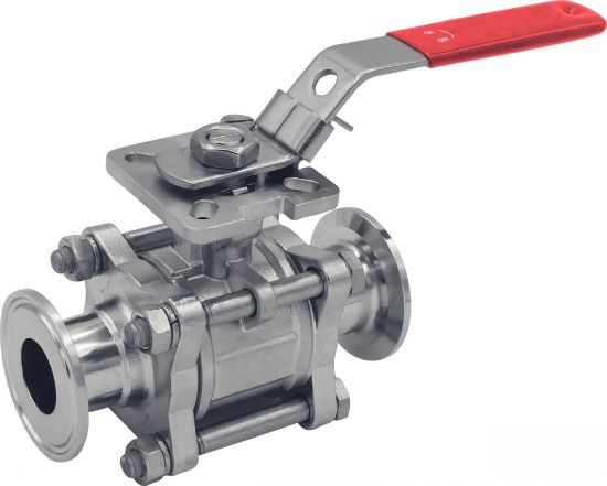 VANNE À BOULE 3 PIÈCES HYGIÉNIQUE CLAMP Inox CF3M (316L) ASME BPE ...