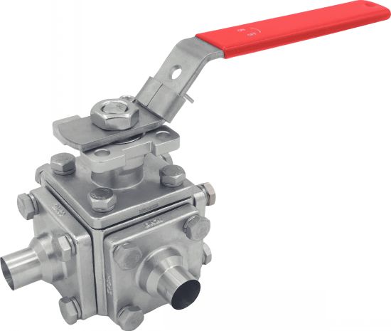 WELDING SANITARY 3-WAY-T BALL VALVE - STAINLESS STEEL CF3M Inox CF3M ...
